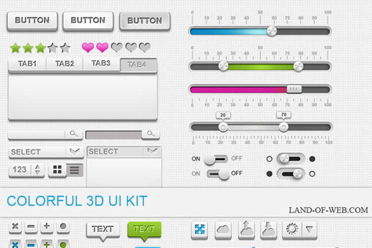 Free Colorful 3D UI Kit (Photoshop PSD) — Speckyboy