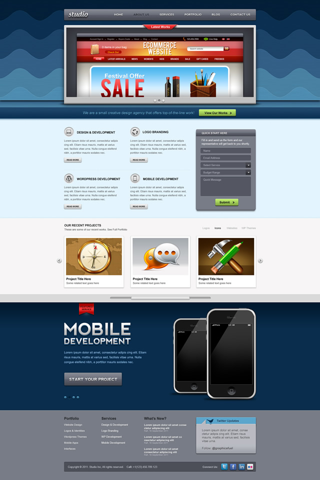 Freebie: Studio Website PSD Templates