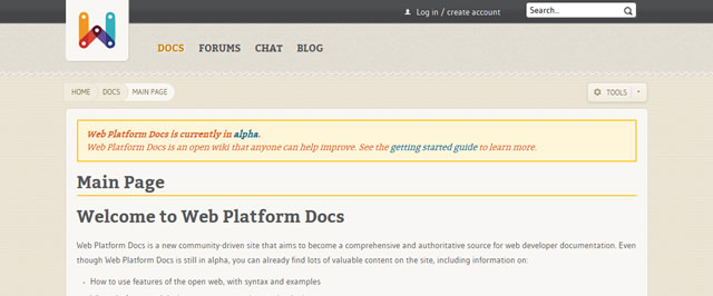 The W3C Announces Web Platform Docs